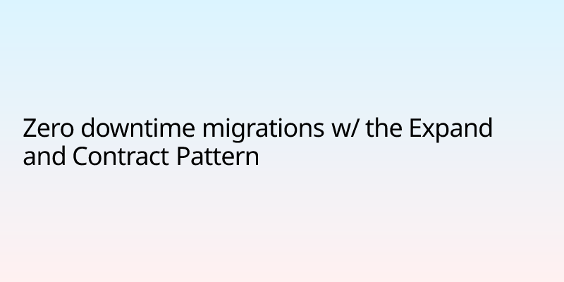 Zero Downtime Migrations W The Expand And Contract Pattern Ian Duvall